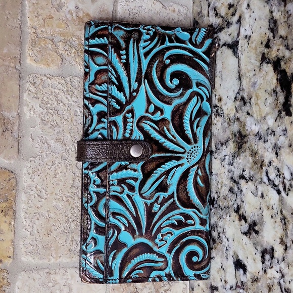 Patricia Nash | Bags | Patricia Nash Tooled Turquoise Wallet | Poshmark